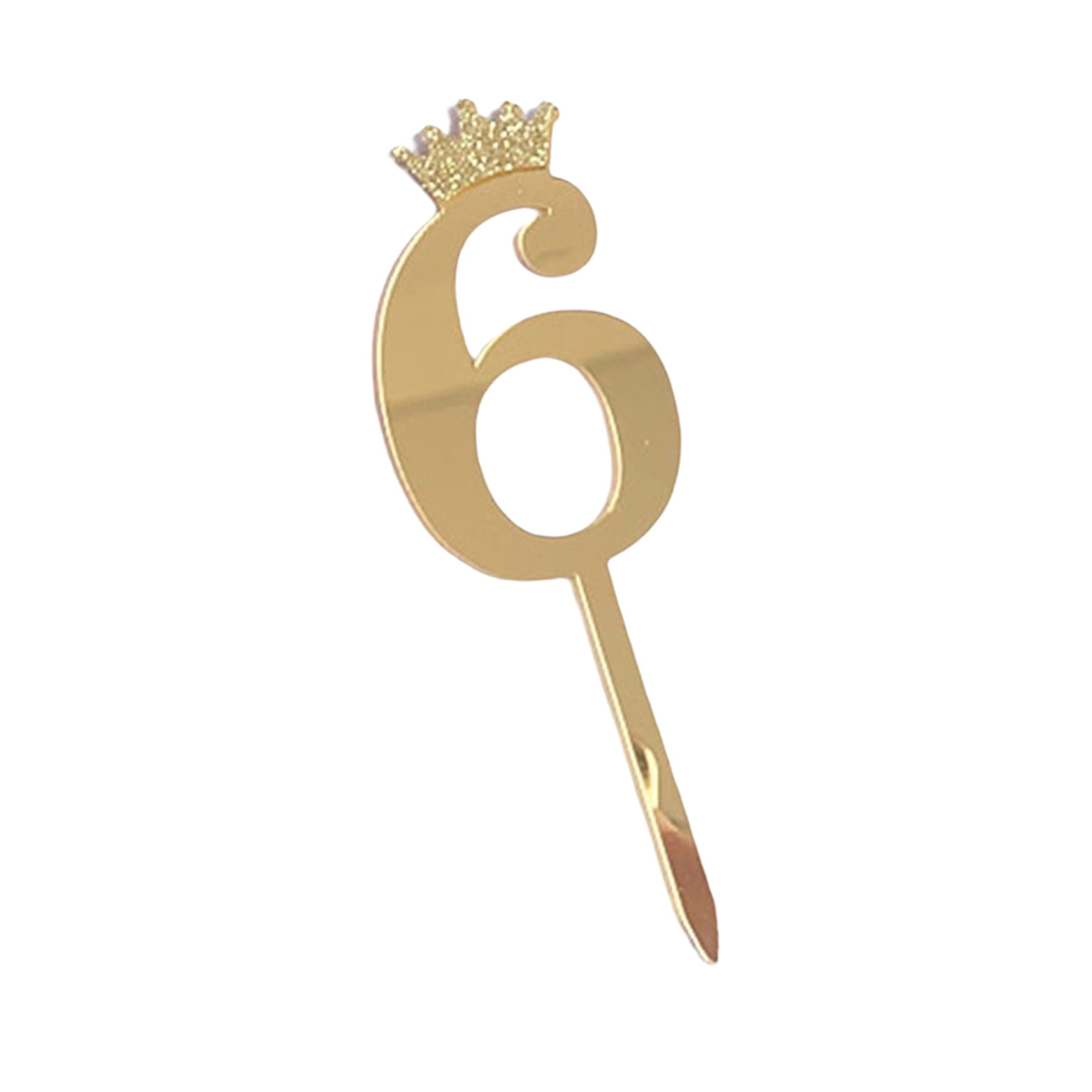 Farfi Cake Numeral Topper Crown Style Dazzling Acrylic Number Cake ...