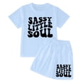 Bjutir Toddler Girls Outfit Set Letter Print Short Sleeve Crew Neck ...