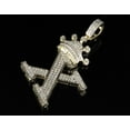 10K Yellow Gold Diamond Crown Initial "X" Letter Pendant 0.40 Ct 1.5 ...