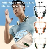 Wireless Sound Card Live Streaming Earphones Audio Neckband Bluetooth ...