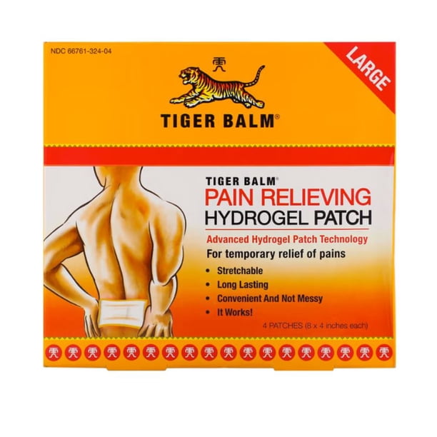 Tiger Balm, Pain Relieving Patch, Large, 4 Patches (8 x 4 in. Each ...