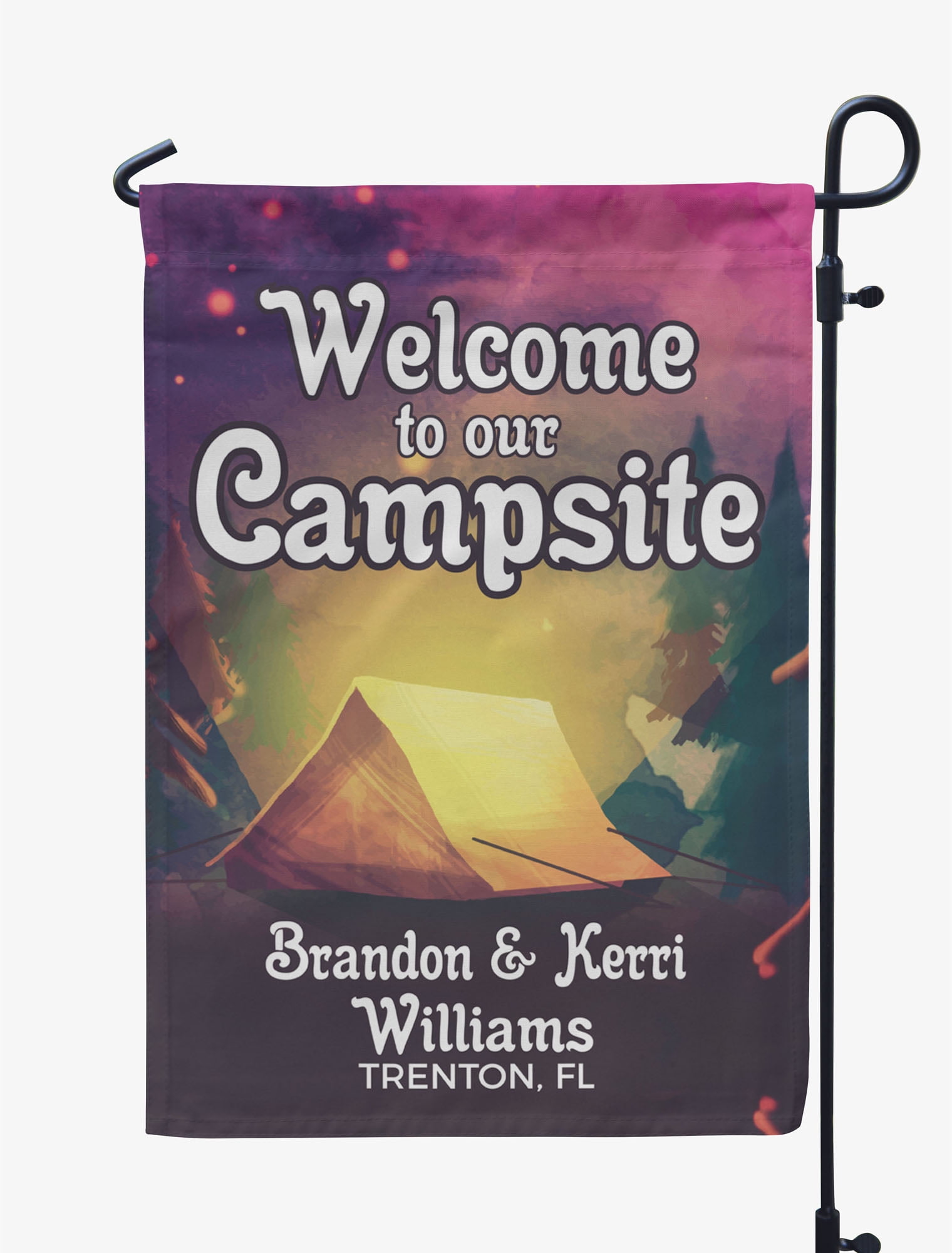 Printtoo Multicolor Welcome To Our Campsite Outdoor Camping Flags ...