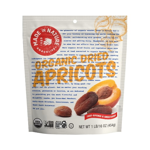 Made in Nature Organic Dried Apricot Fruit, 16 oz (1 Pack) - Walmart.com