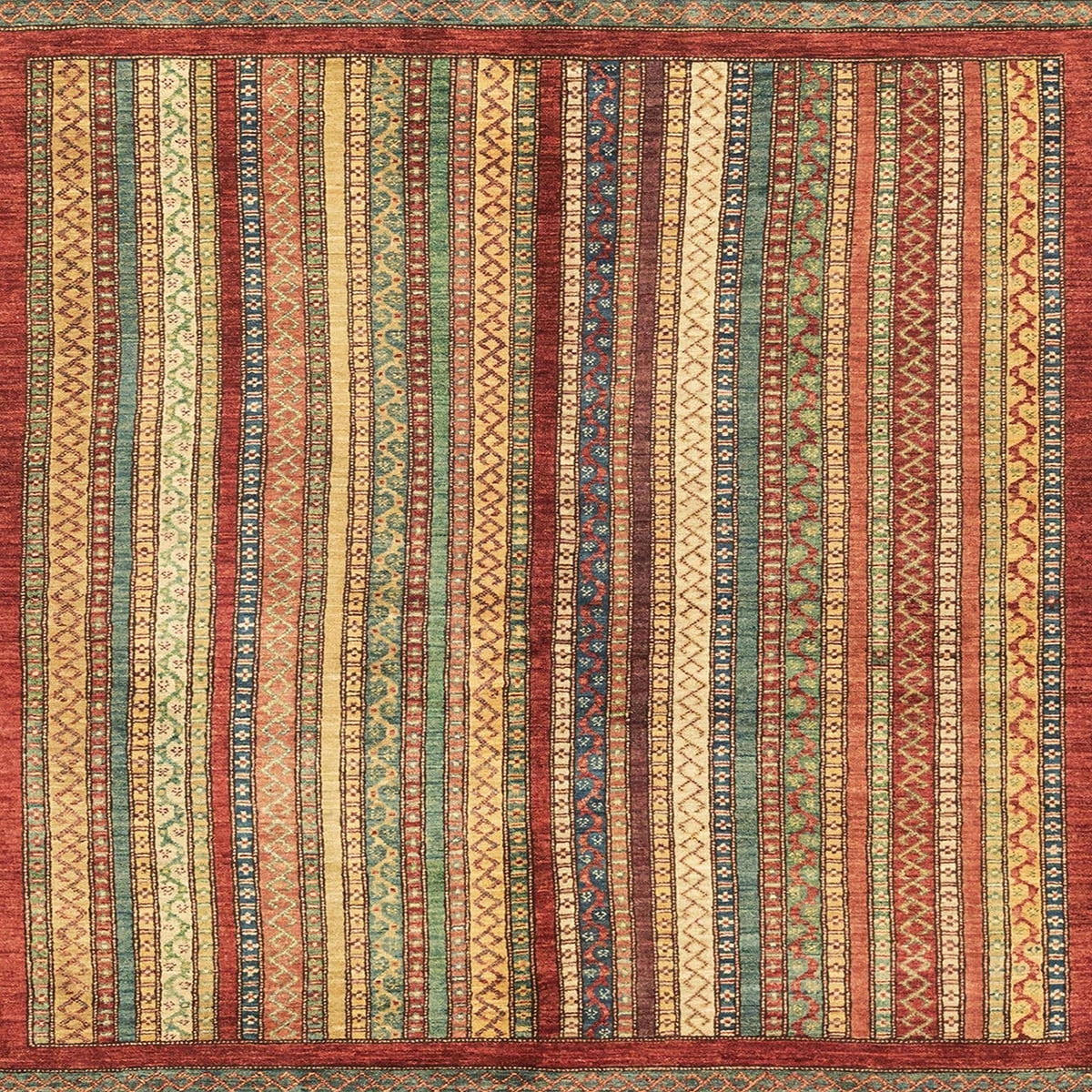 Ahgly Company Indoor Square Abstract Metallic Gold Abstract Area Rugs ...