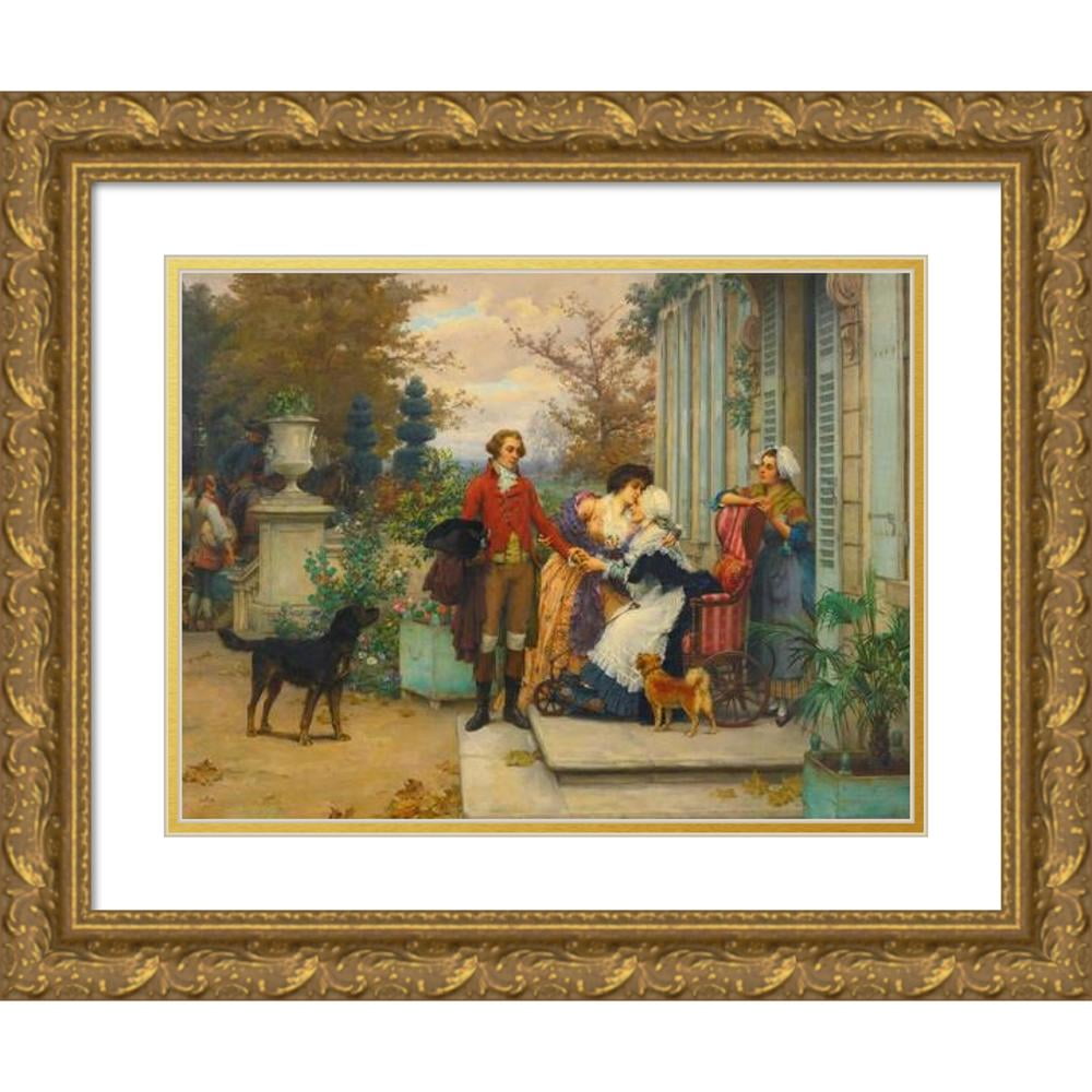 Pierre Outin 18x15 Gold Ornate Wood Frame and Double Matted Museum Art ...