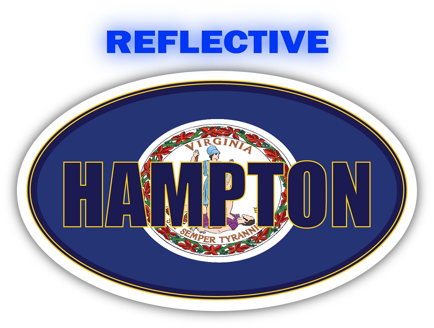 Hampton City Virginia State Flag | VA Flag Hampton County Oval State ...