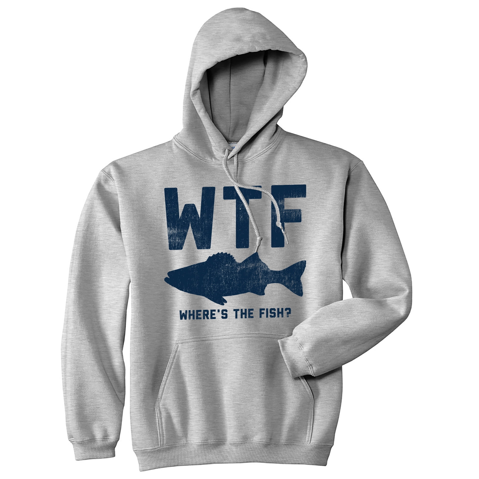 WTF Wheres The Fish Unisex Hoodie Funny Fishing Acronym Fishermen Joke ...