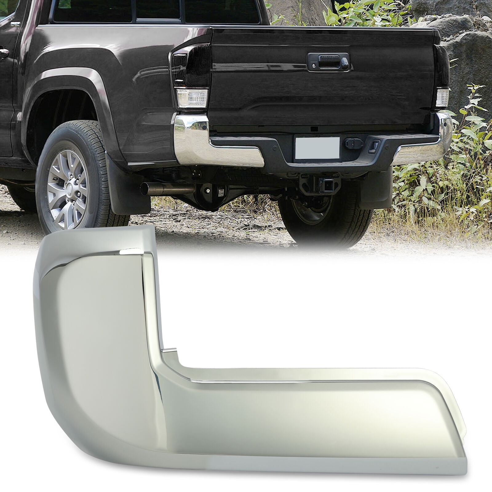 KOJEM Rear Bumper End Cap with Sensor Hole Left Side Chrome for 2016 ...