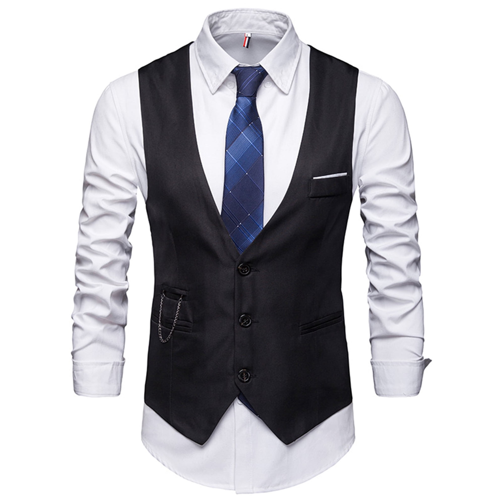 Click here for Fashnice Mens Suit Vest Business Outwear Solid Col... prices