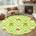 5ft Round Rug Desert Sand Camels Area Rugs for Living Room Bedroom ...