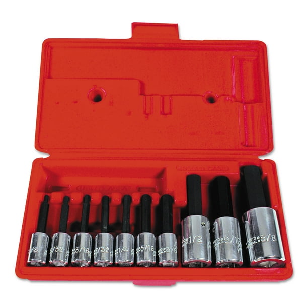 Proto 10 Piece Hex Bit Socket Sets, 3/8 in-1/2 in, SAE, w/Box - Walmart.com