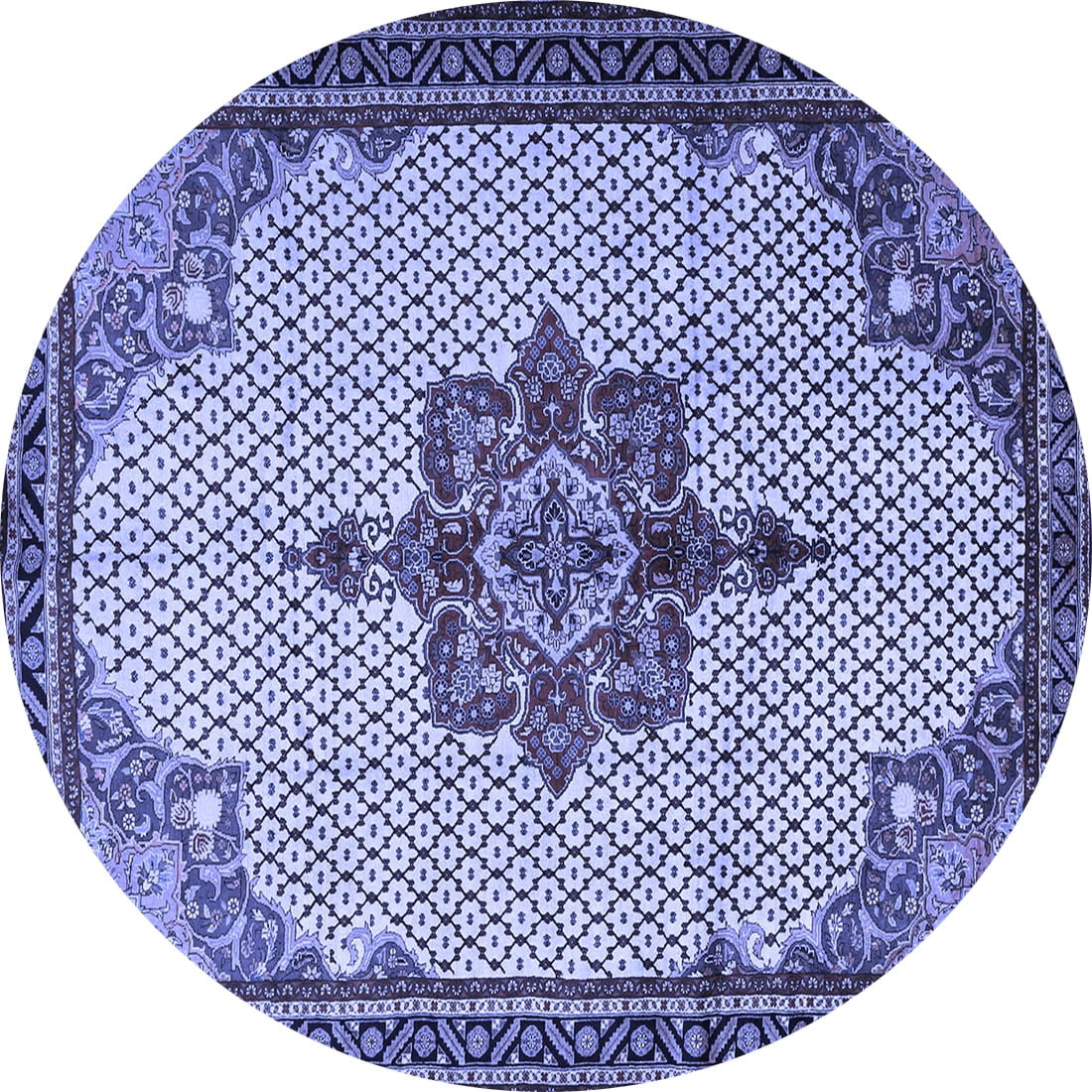 Ahgly Company Indoor Round Persian Blue Traditional Area Rugs, 8' Round ...