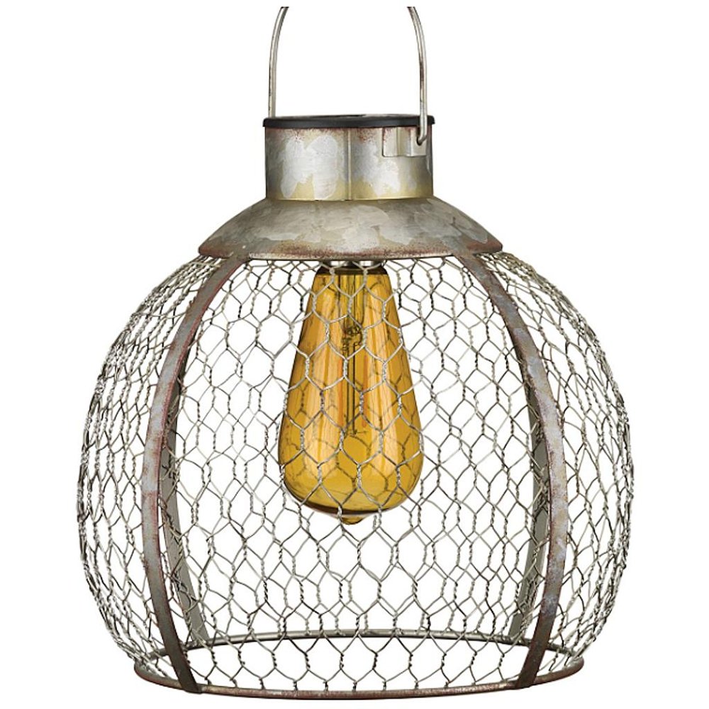 Regal Art and Gift 12521 - 20" Round Chicken Wire Solar Lantern (Edison ...