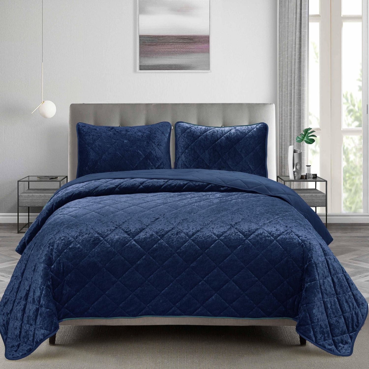 Click here for Swift Home Diamond Velvet Quilt Set prices