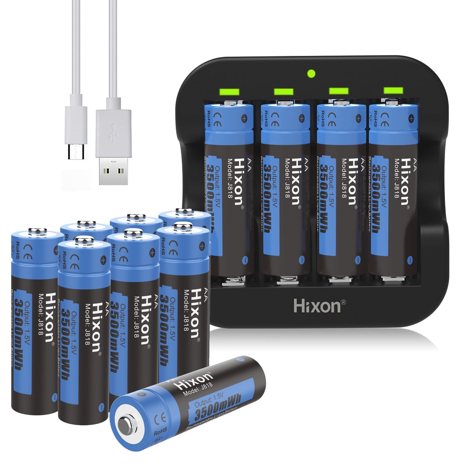 Buy Hixon Lithium Rechargeable AA batteries 12-Pack 1.5v Constand ... Buy Hixon Lithium Rechargeable AA batteries 12-Pack 1.5v Constand ...
