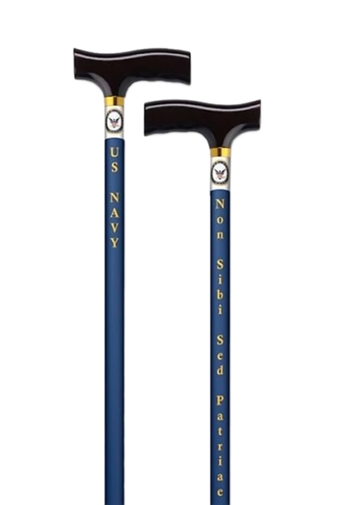 Straight Adjustable Aluminum Cane With Fritz Handle US Navy - Navy ...