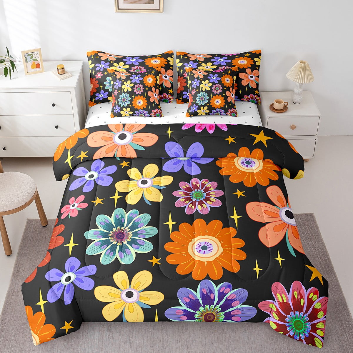 Click here for Yst 7 Piece Colorful Daisy Full Bed In A Bag For K... prices