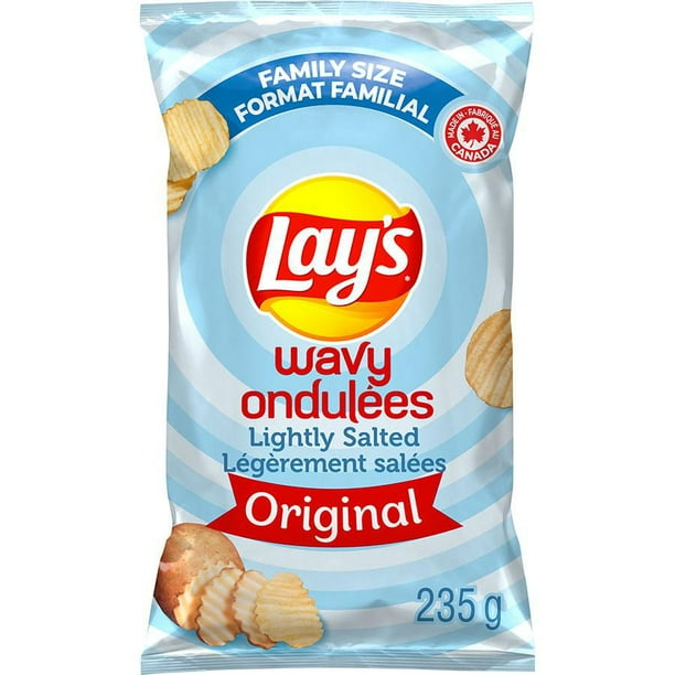 Wavy Lay's Lightly Salted potato chips, 235g - Walmart.ca