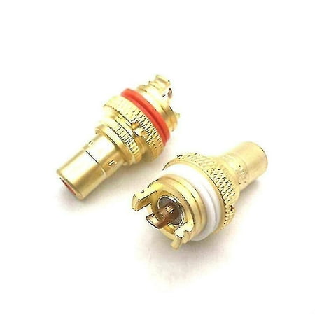 4 Pcs / 2 Pairs Cmc Copper Rca Female Audio Power Amplifier Av Audio ...