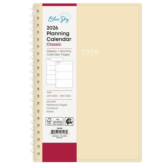 Blue Sky Teacher Academic Year Weekly/Monthly Lesson Planner 11 x 8.5 ...