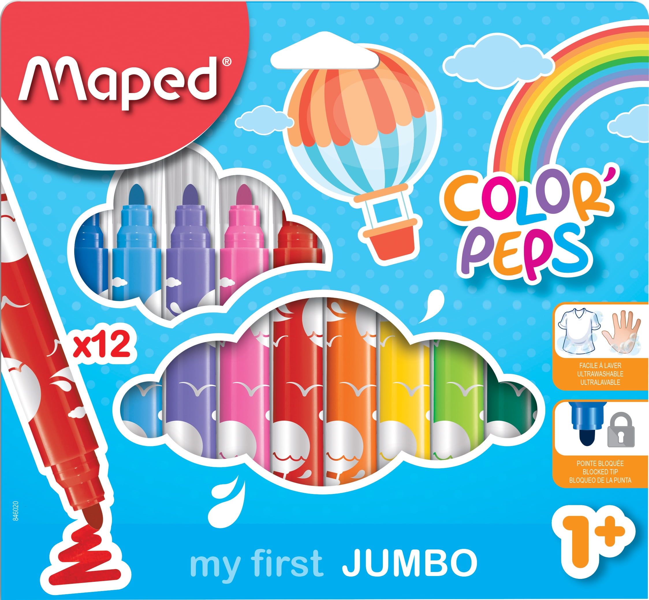 Maped Color'Peps My First Ultra-Washable Jumbo Markers x12 - Walmart.com