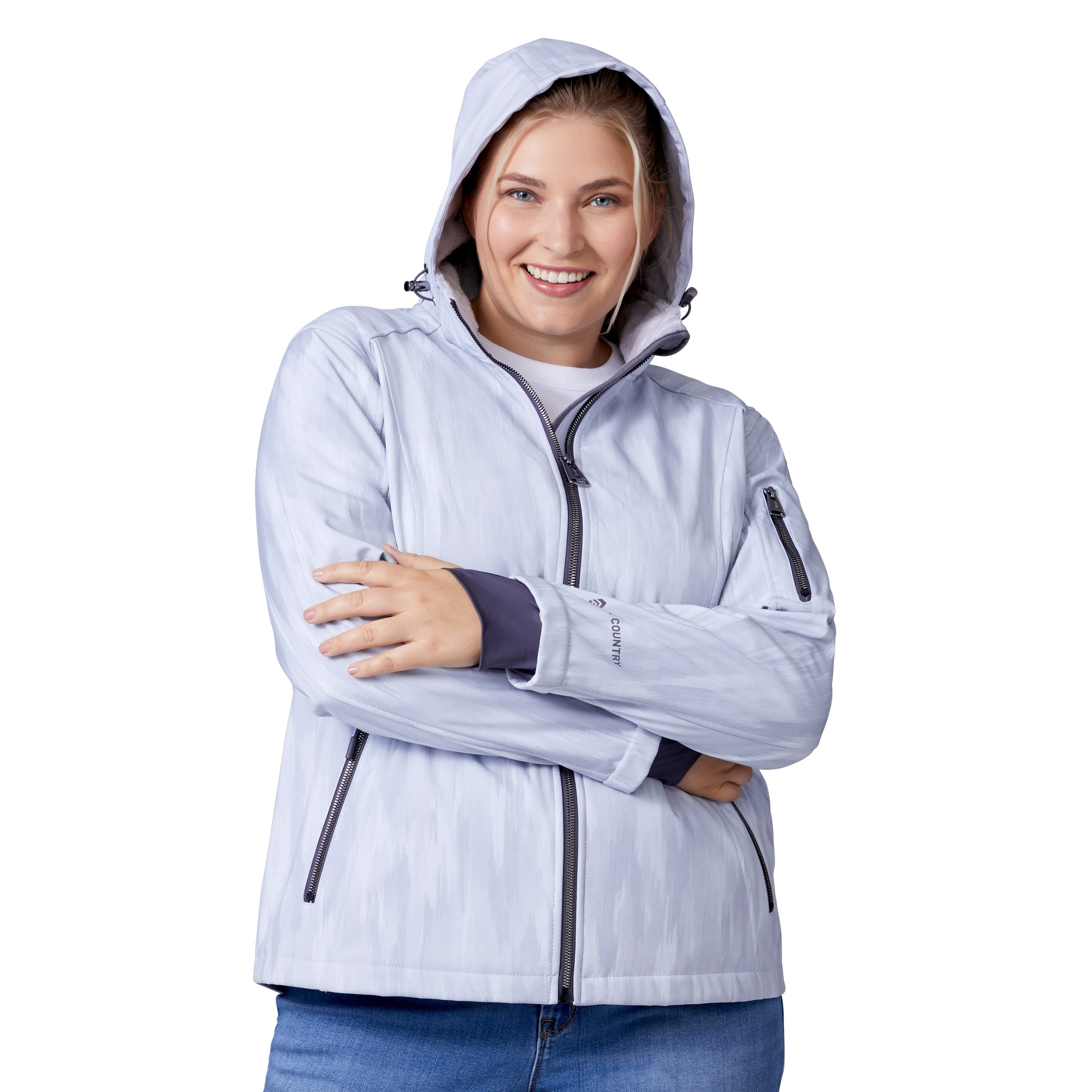 Buy Free Country Women's Plus Size Aeris Super Softshell® Jacket Silver ...