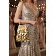 Evening Bag - Dangling Sequined & Beaded - Gold -BG-80085GD - Walmart.com