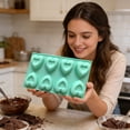 Green Heart Shaped 8 Cavity Silicone Mold With Flexible Non Stick ...