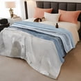 Abstract Beach Wave Art Throw Blanket for Couch Seaside Blue Oil ...