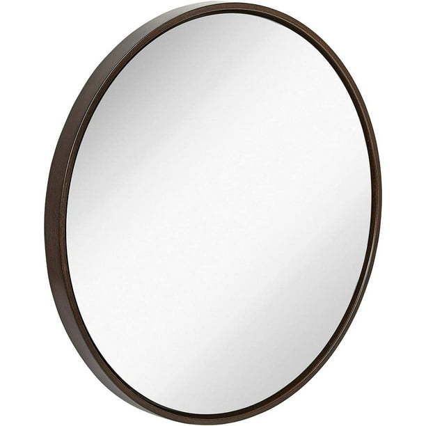 Hamilton Hills Clean Large Modern Wenge 32" Wood Round Frame Wall ...