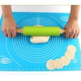Green Rolling Pin, 9 Inch Silicon Rolling Pin with Wooden Handle for ...
