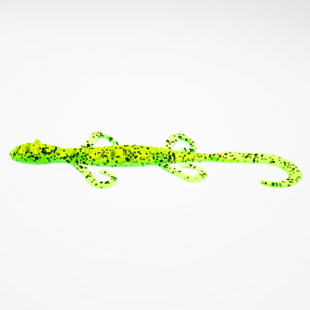 Ozark Trail Lunker Lizard 6", Chartreuse Pepper, 9pc Fishing Soft Baits ...