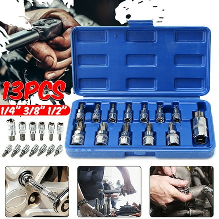 13Pcs Security Tamper Proof Torx Star Bit Socket Set 1/4 3/8 1/2 Drive With US | Walmart Canada