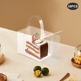 50 Pcs Clear Cake Boxes Plastic Cake Carrier with Lid and Handle for ...