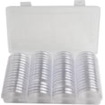 41mm Coin Capsules (60 Pack) - Airtight, Thickened Plastic Coin Holders ...
