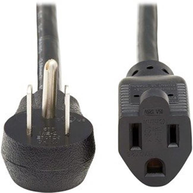 Power Extension Cord Right-Angle 5-15P to 5-15R 14AWG 15A - Black - 3 ...