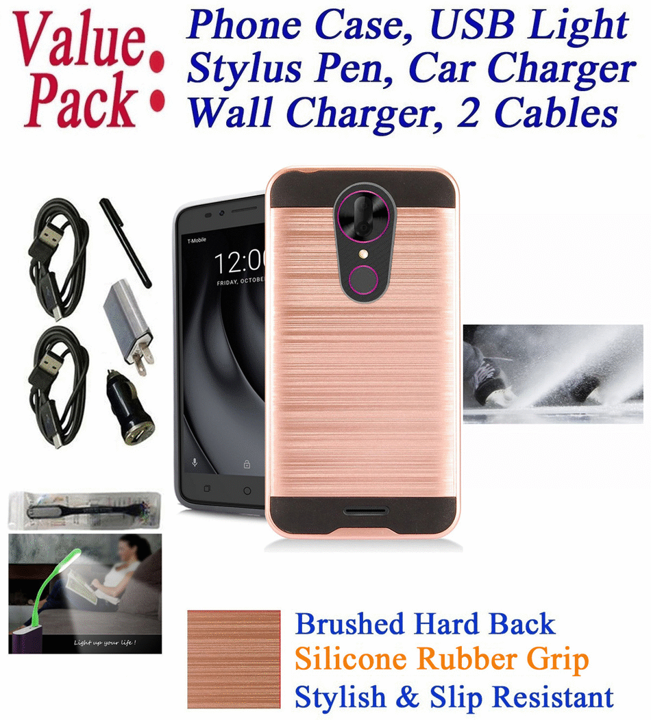 Value Pack + for 6" T-Mobile REVvL + PLUS Case Hybrid Phone Case ...