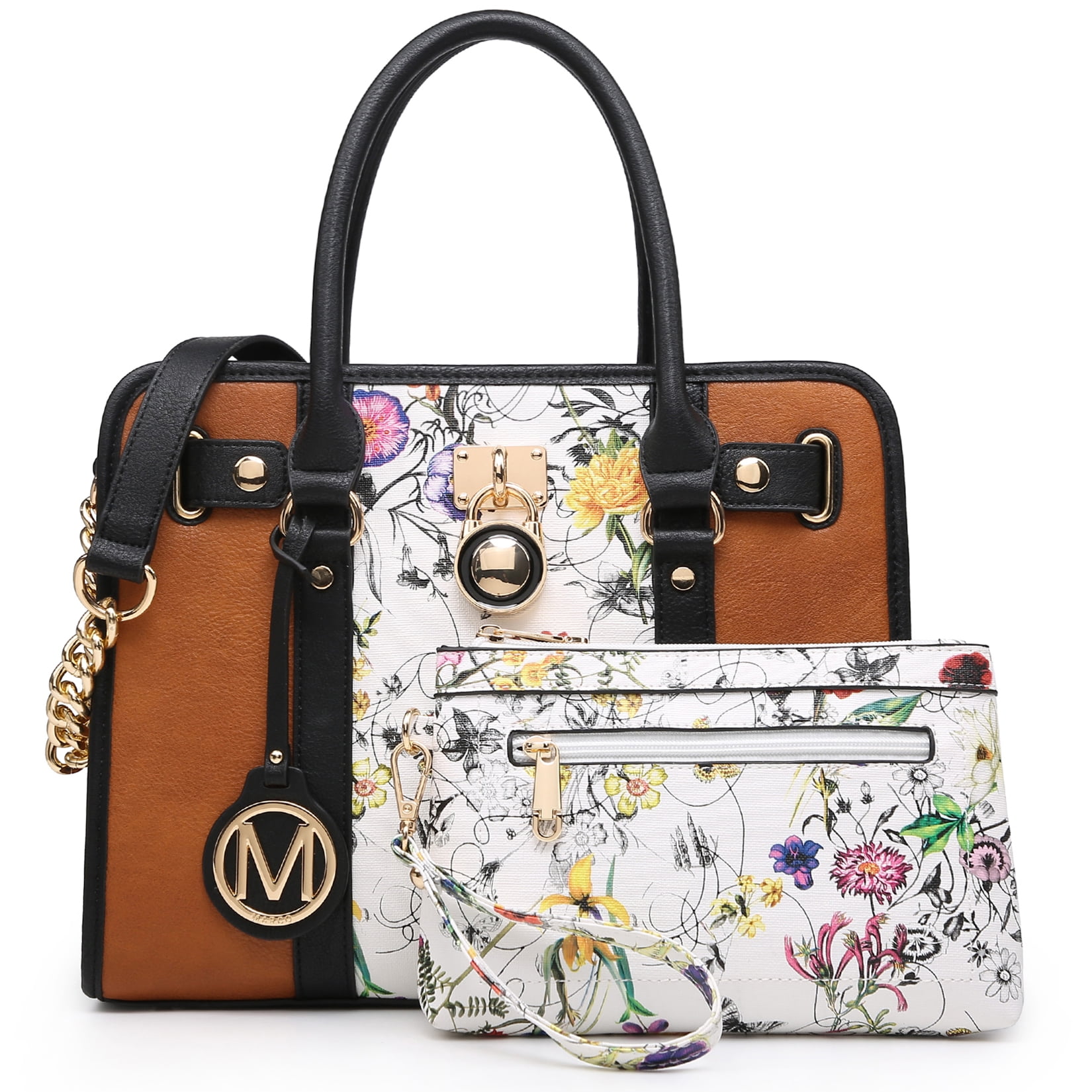 MKP Women Satchel Two tone Handbags Purses Top Handle Tote with Wallet ...