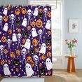 Bathroom Shower Curtain Halloween Pumpkin Ghost Skull Black Cat ...