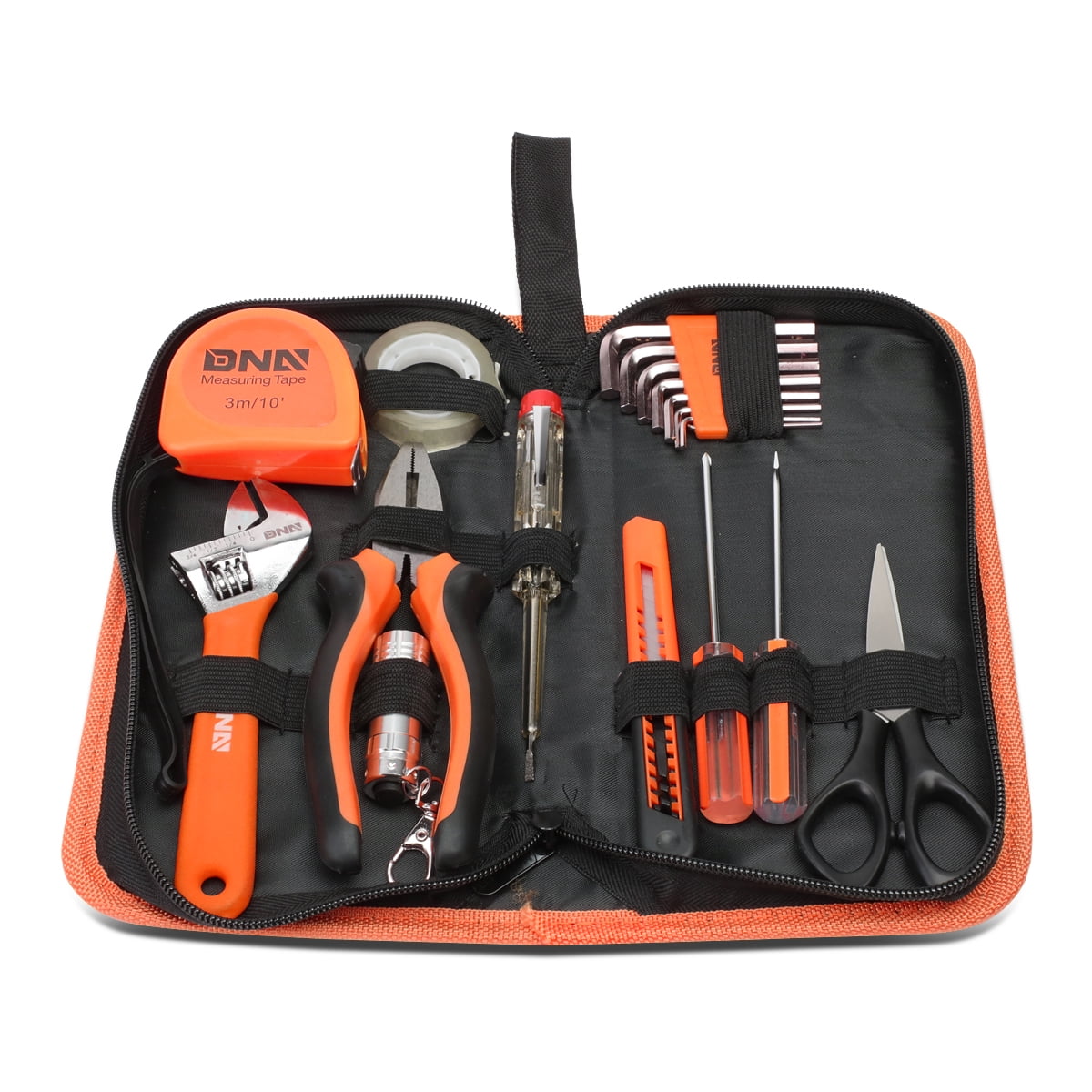 DNA Motoring TOOLS-00032 DNA MOTORING Orange 18 Pcs Protable Home ...