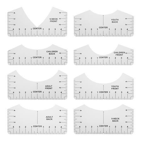 Tshirt Guide Ruler Alignment Tool Round Neck Calibration and Sewing ...