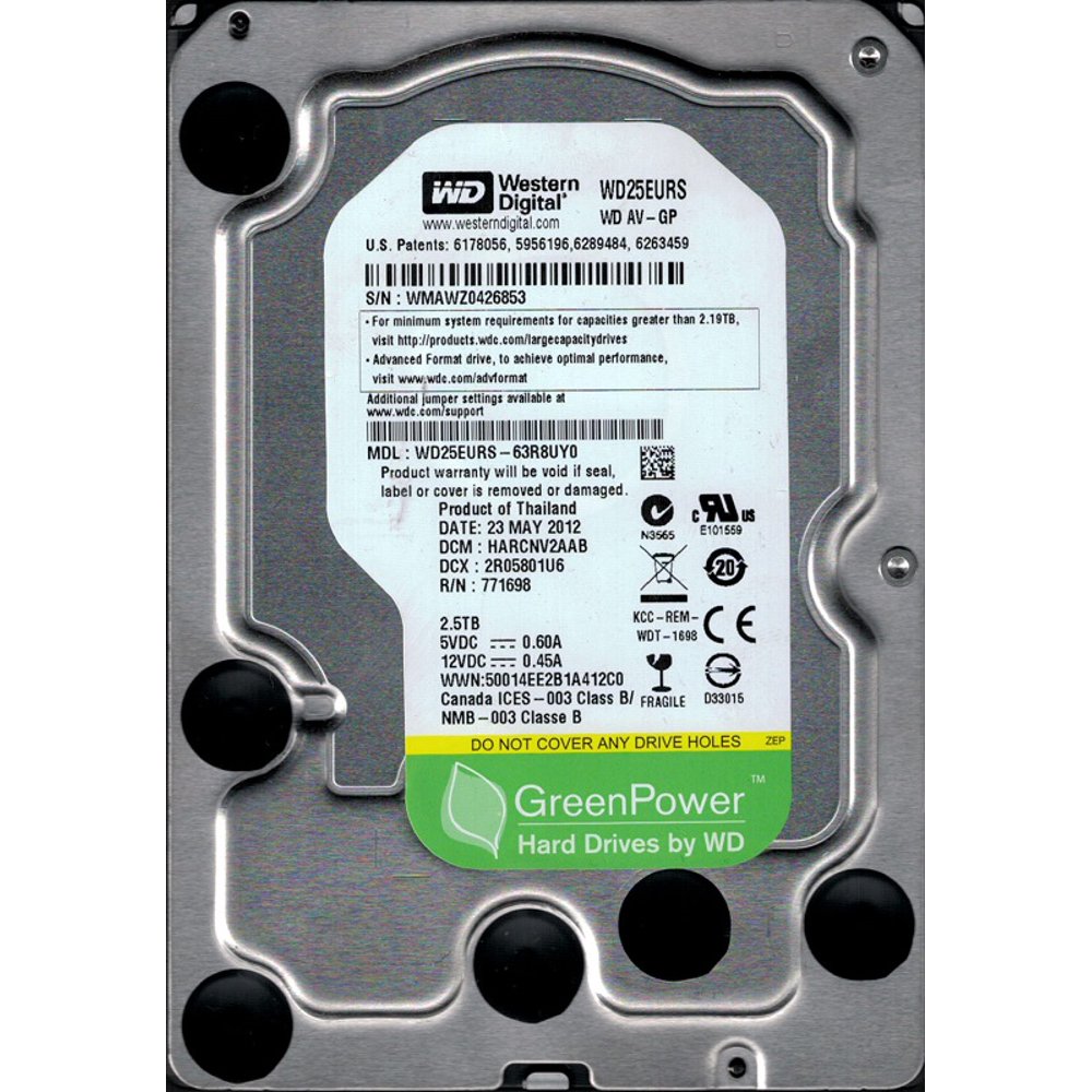 WD25EURS-63R8UY0 DCM: HARCNV2AAB WMAWZ Western Digital 2.5TB - Walmart ...