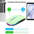 RREGER-LED Wireless Mouse, Slim Rechargeable Silent Portable USB ...