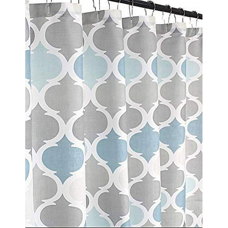 Modern Teal Blue Shower Curtain With Water Pattern Serafina Home ...
