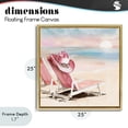 Stupell Industries Blush Pink Beach Chairs Gold Framed Floater Canvas ...