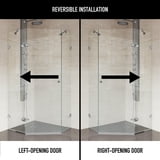 VIGO Verona 38 in. L x 38 in. W x 73 in. H Frameless Hinged Neo-angle Shower Enclosure in Chrome ...