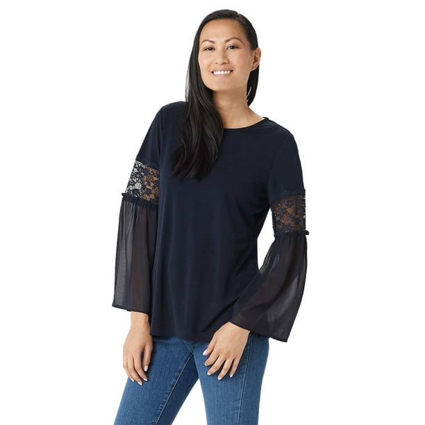 Susan Graver Susan Graver Womens Liquid Knit Top X Large Chiffon