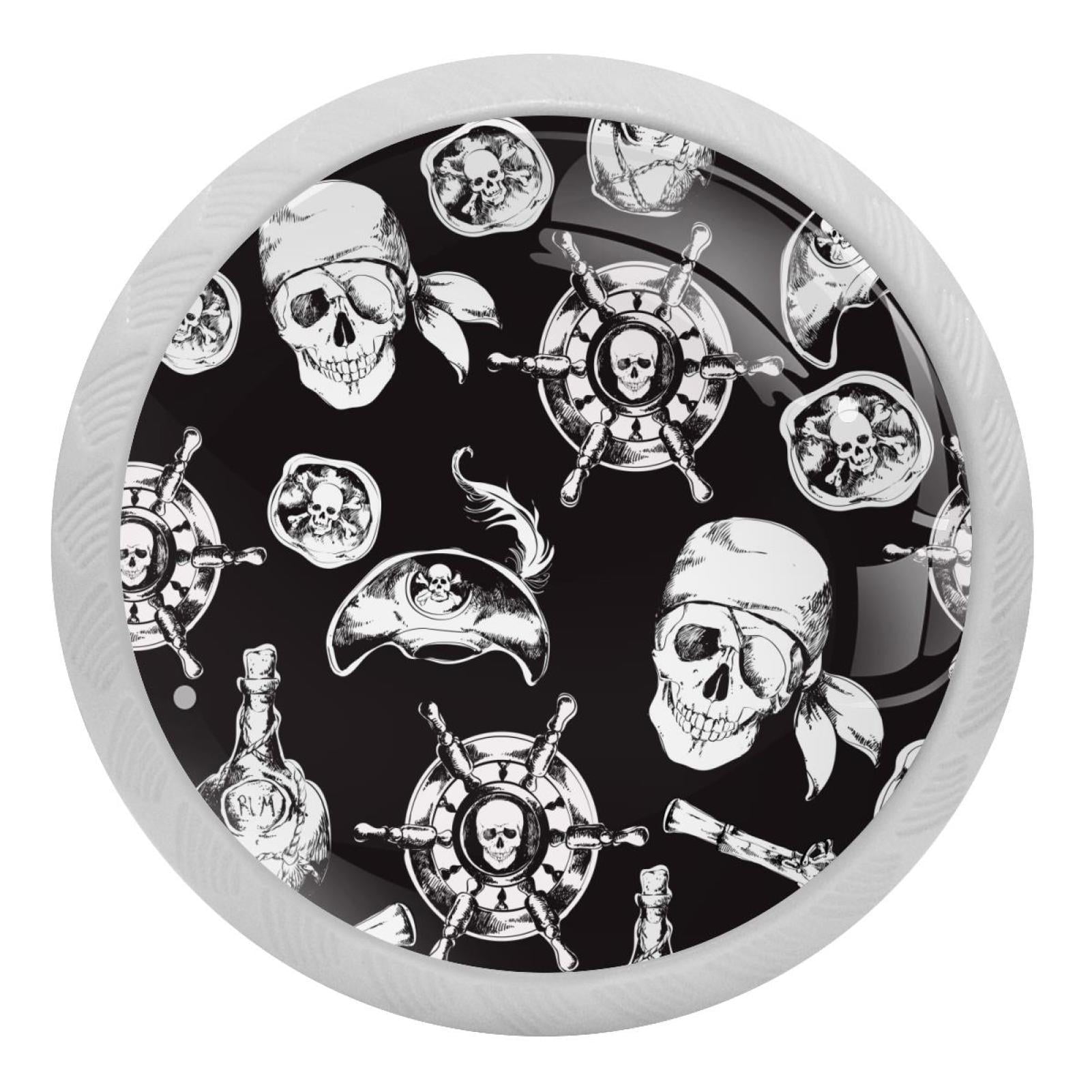 4PCS Round Skull Cabinet Fluorescence Knob Glowing in the Dark ...