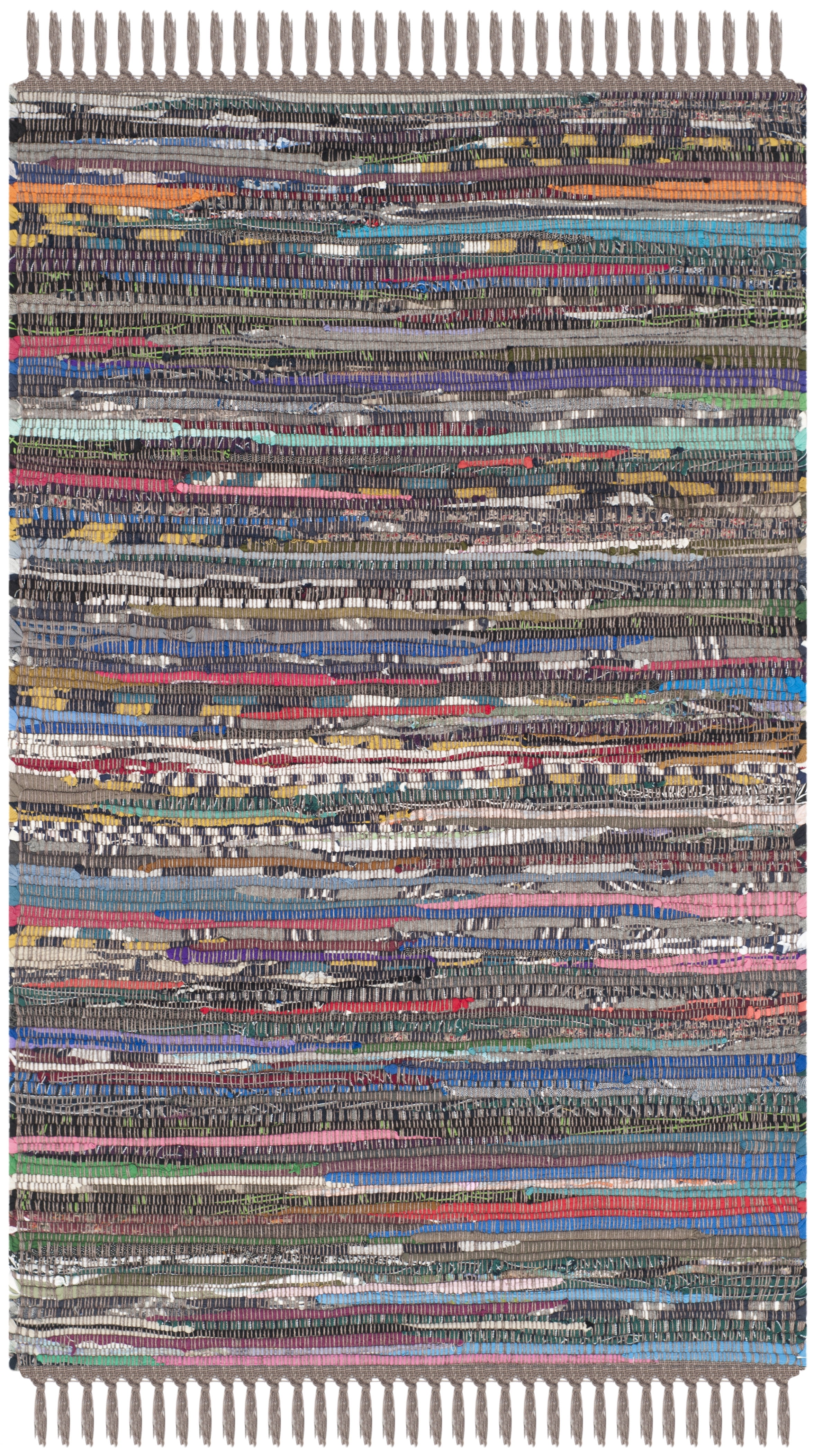 SAFAVIEH Rag Skylar Striped Cotton Area Rug, Light Pink/Multi, 2' x 3 ...