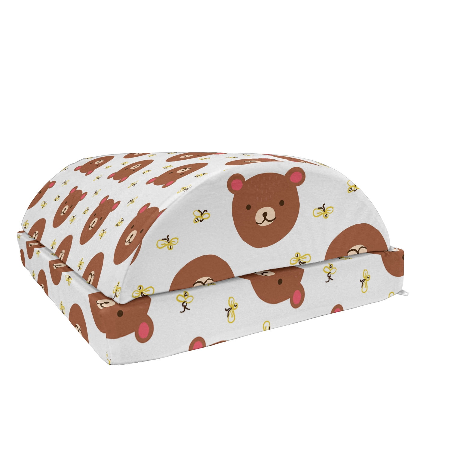 Animal Foot Rest, Bear and Bee Cartoon Continuous Smiling Heads Design ...